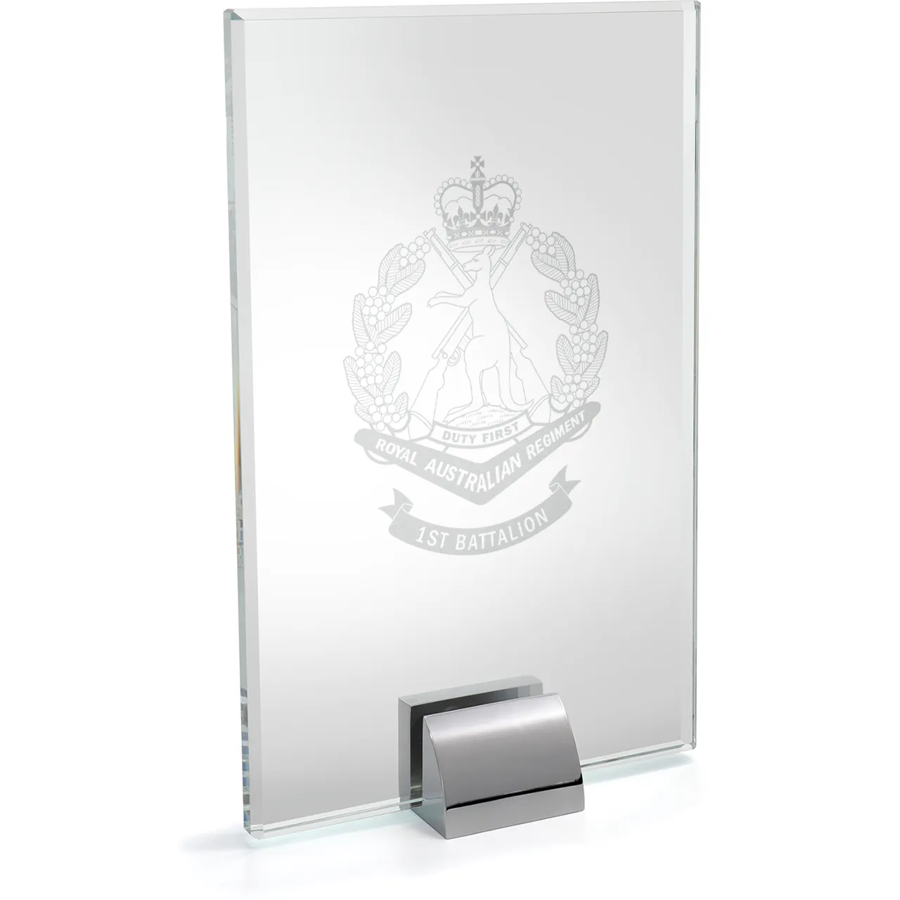 1st Battalion, Royal RAR Alpha Glass Award | Engraved Plaque - Army Shop