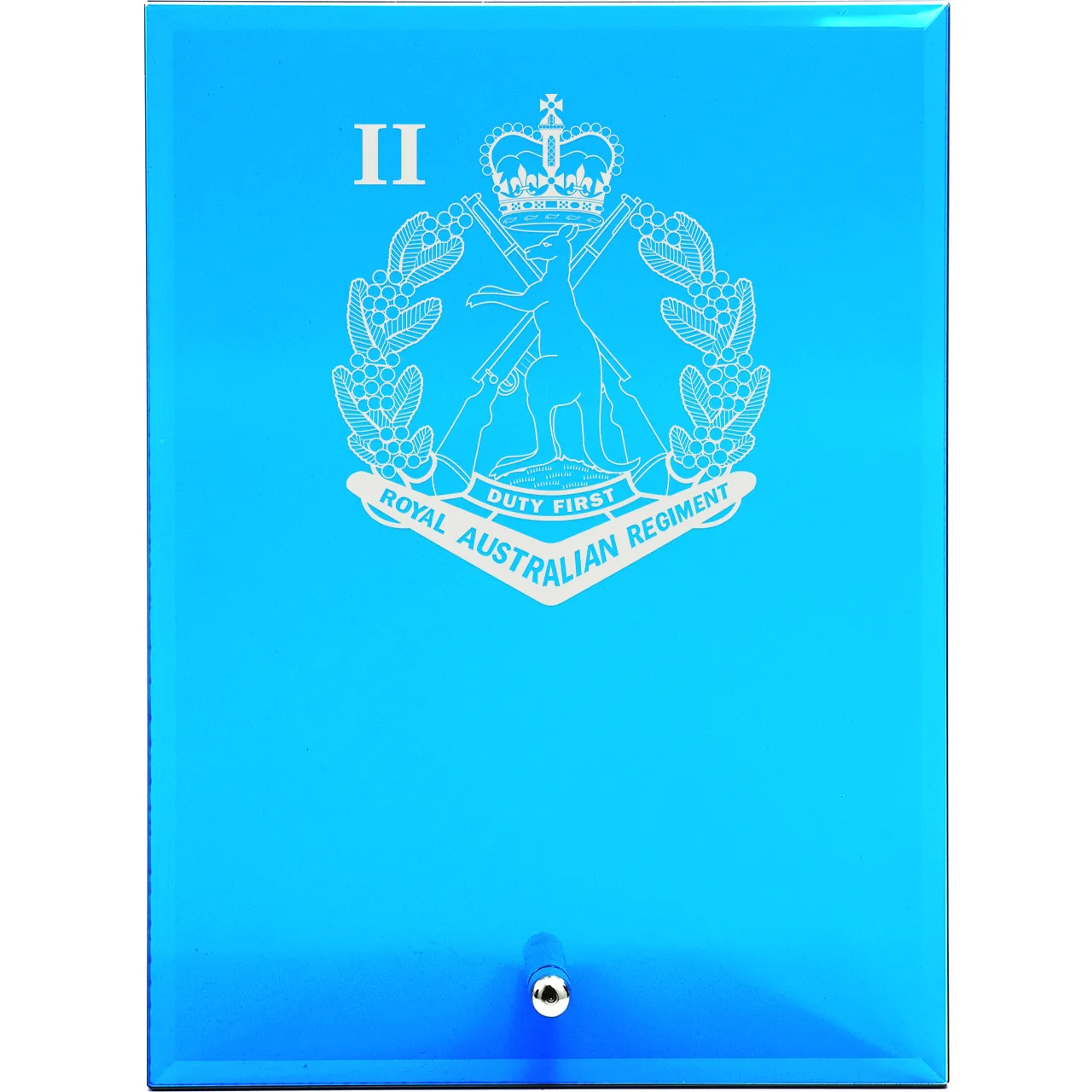 2nd Battalion, RAR Nebula Blue Glass Award | Engraved Plaque - Army Shop